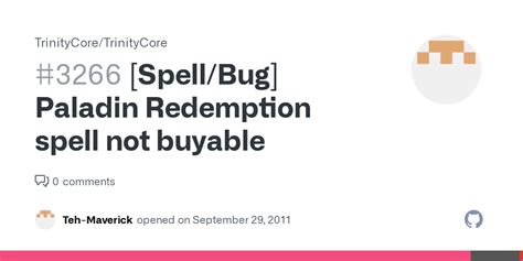 Spellbug Paladin Redemption Spell Not Buyable · Issue 3266 · Trinitycoretrinitycore · Github