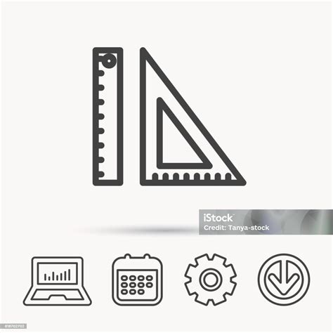 삼각자 아이콘크기 Straightedge 팻말 0명에 대한 스톡 벡터 아트 및 기타 이미지 0명 개념 교육 Istock