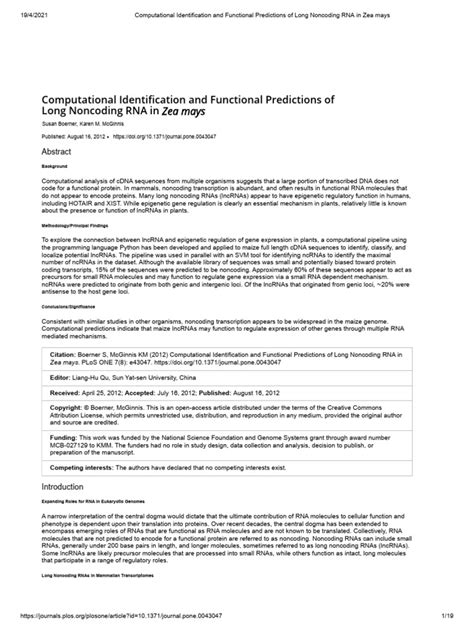 computational identification and functional predictions of long