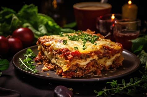 Premium Ai Image Hot Lasagna With Cheese