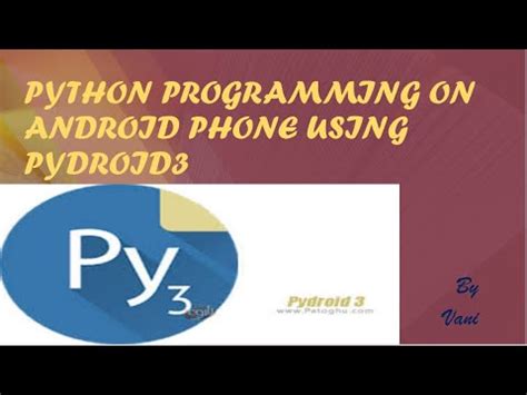 Python Programming in Android phones using Pydroid3 - YouTube