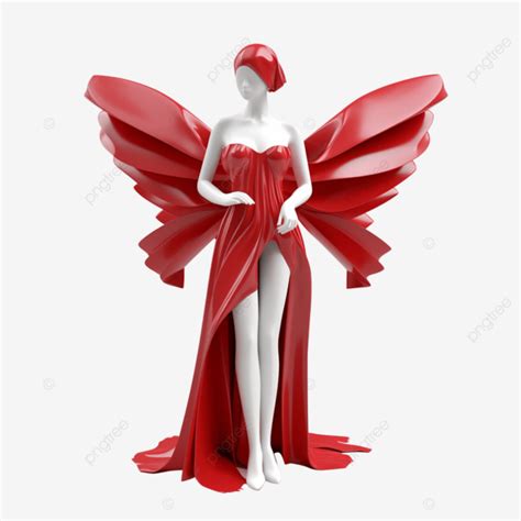 빨간색 방사 은혜의 우아한 천사 3d 캐릭터 우아한 3d 캐릭터 Png 일러스트 및 이미지 에 대한 무료 다운로드