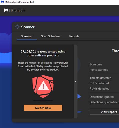 Malwarebytes Premium Popup R Antivirus