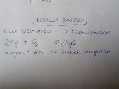 Wskaż zapis słowny reakcji syntezy Brainly pl