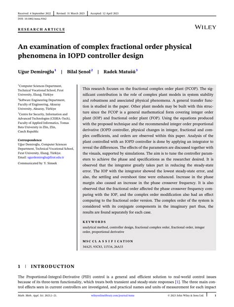 An Examination Of Complex Fractional Order Physical Phenomena In Iopd