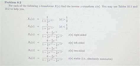 Problem For Each Of The Following Z Transforms Chegg