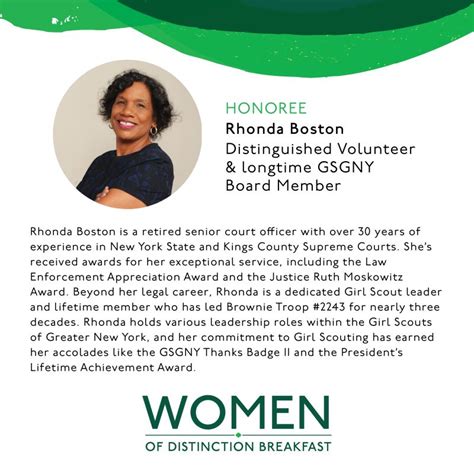 Congratulations To Rhonda Boston Our Next Women Of Distinction Honoree