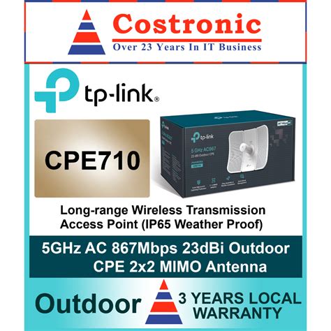 Tp Link Cpe710 5ghz Ac 867mbps 23dbi Outdoor Cpe Access Point 3 Years