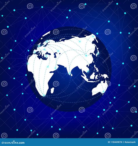 Worldwide Connection Concept Global Communications Network Stock Vector Illustration Of
