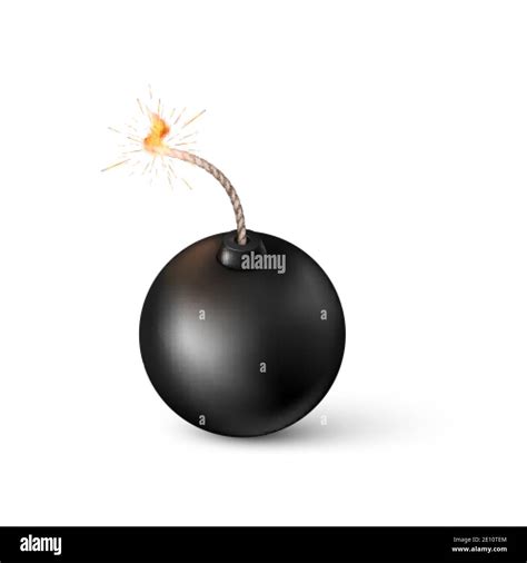 Bomb. Burning fuse black bomb in realistic style. Vector illustration Stock Vector Image & Art ...