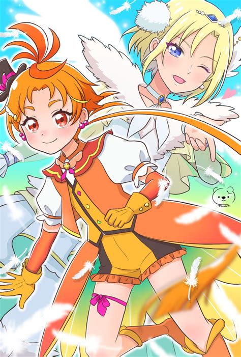 Yuunagi Tsubasa Cure Wing Wakamiya Henri And Cure Infini Precure