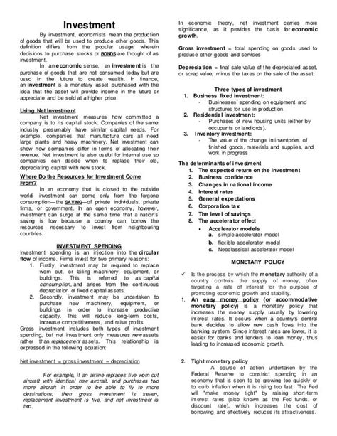 Investment Handout