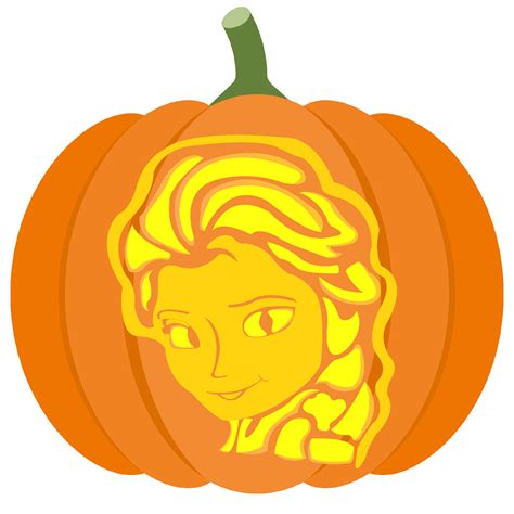 Elsa Pumpkin Stencil Free Printable Papercraft Templates