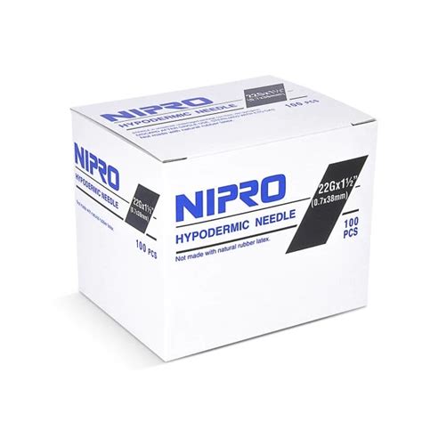 Nipro Hypodermic Needles Only 22g X 1 12″ Without Safety 100bx Ah