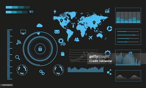 Creative Vector Illustration Of Hud Interface Elements Set Infographics