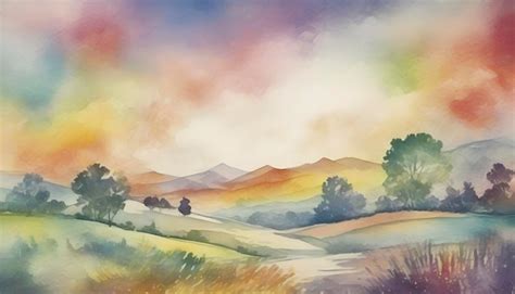 Premium Psd Vintage Rainbow Nature Landscape