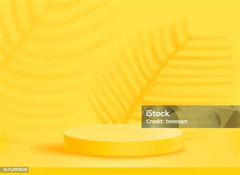 연단과 그림자가 있는 노란색 무대 3d 벡터 일러스트 레이 션 강단에 대한 스톡 벡터 아트 및 기타 이미지 강단 해변 0명 Istock
