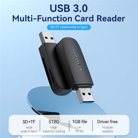 Vention Card Reader USB 3 0 Type C 512GB Fast Transmission 2 In 1 SD