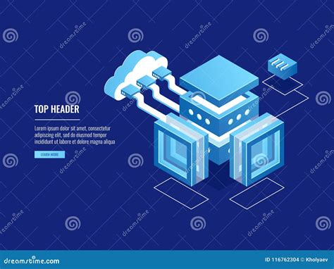 Cloud Warehouse Data Copy Storage Server Room Connection With Cloud