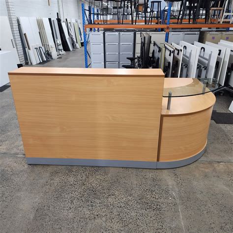 Curved Reception Counter 2400mm Wide 1 Available Canterbury Used