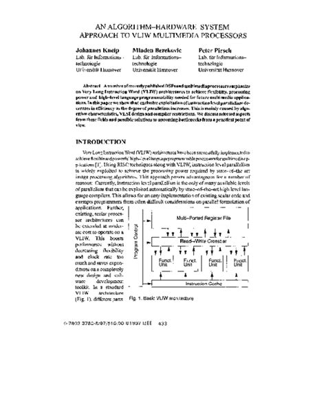 Pdf Vliw Multimedia Processor Design Approach