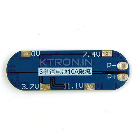 Buy 3S 10A Lithium Ion BMS Module - 11.1V - KTRON India