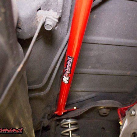 UMI Performance G Body Rear Shock Tower Bolt In Brace Red Three Pedals