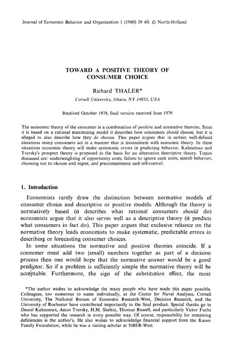 Sunk Cost Theory Journal Of Economic Behavior And