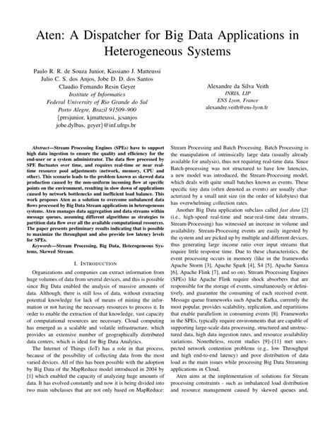 Pdf Aten A Dispatcher For Big Data Applications In Heterogeneous Systems