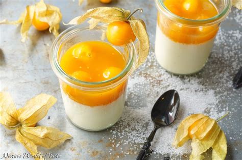 Vegetarian Panna Cotta With Passion Fruit And Physalis Coulis Narins