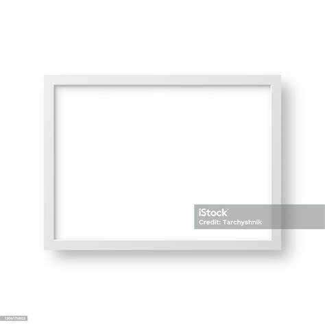 흰색 배경에 격리된 사실적인 그림 프레임입니다 빈 포스터 모형 빈 사진 프레임입니다 벡터 일러스트레이션 0명에 대한 스톡 벡터