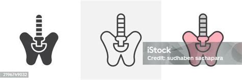 골반 영역 아이콘은 검은 색과 컬러 버전으로 설정되었습니다 개념에 대한 스톡 벡터 아트 및 기타 이미지 개념 개념과 주제 건강관리와 의술 Istock