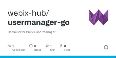 GitHub Webix Hub Usermanager Go Backend For Webix UserManager