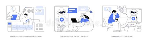 Ai Technology In Healthcare Abstract Concept Vector Illustrations
