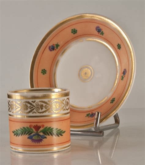 Proantic Tasse Litron Saumon Porcelaine De Paris