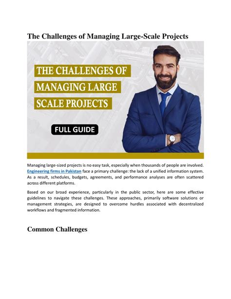 ppt the challenges of managing large scale project powerpoint