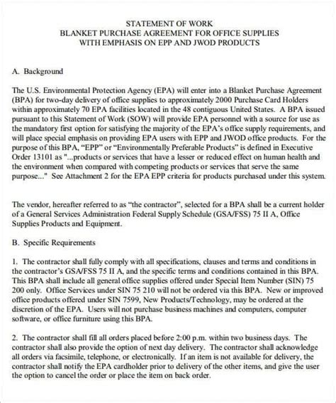 8 Statement Of Work Templates Word Excel PDF Formats