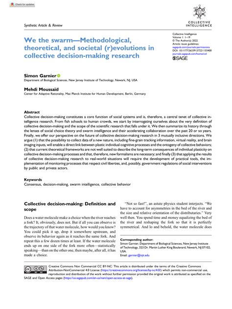 Pdf We The Swarm—methodological Theoretical And Societal R