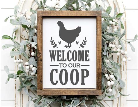 Welcome To Our Coop Svg Chicken Sign Svg Farmhouse Svg Etsy New Zealand