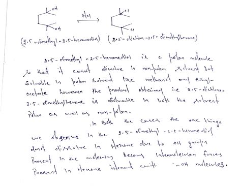 Solved Hi So For My Starting Material Of 25 Dimethyl 25 Hexanediol