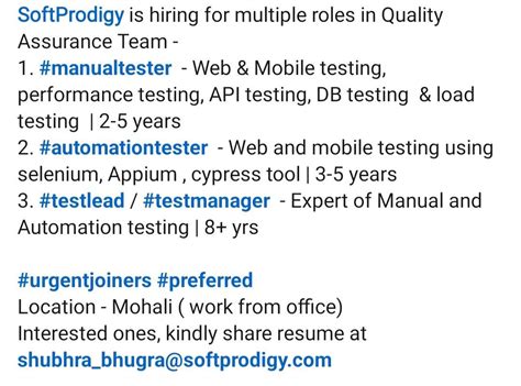 Sneh Gupta On Linkedin Manual Automation Mohali Helpinghands Jobs