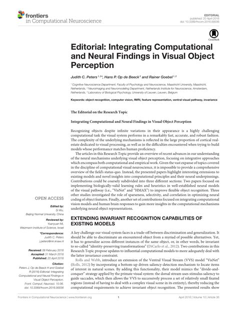 pdf editorial integrating computational and neural findings in