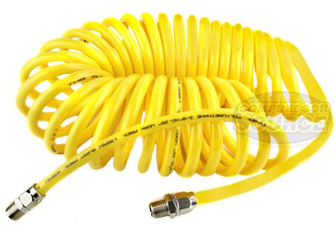 Premium 3 8 X 50 Air Compressor Coil Hose Coiled Polyurethane With