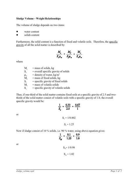 Sludge Volume Calculation Pdf