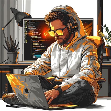 Data Scientist Devops Engineer In A Gaming Illustrated Flat Minimal Design Premium Ai