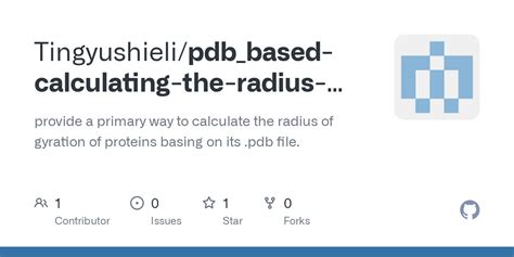Github Tingyushieli Pdb Based Calculating The Radius Of Gyration Of