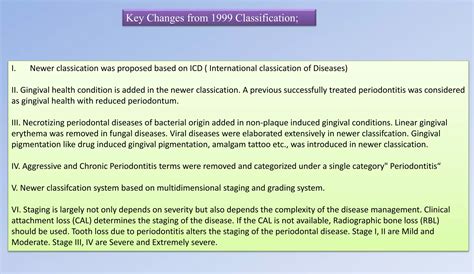 Latest Classification Of Periodontal Disease Pptx