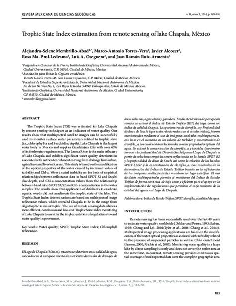 Pdf Trophic State Index Estimation From Remote Sensing Of Lake
