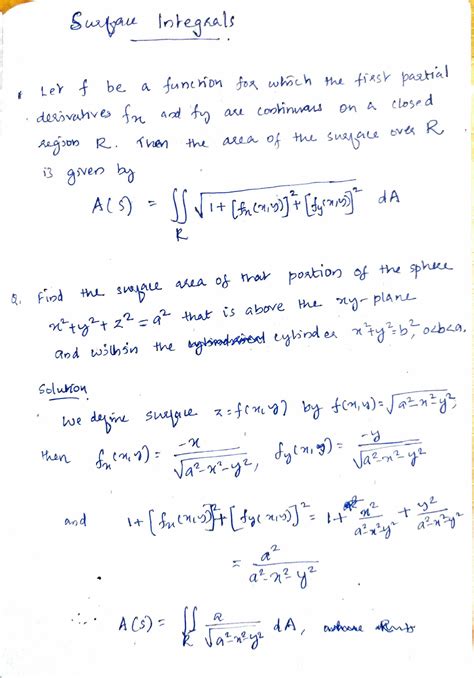 SOLUTION Surface Integrals Studypool