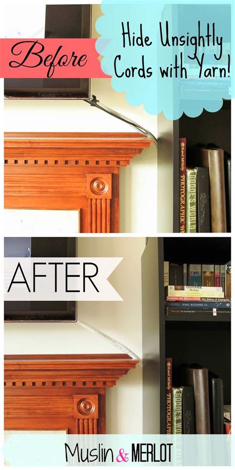 How To Hide Cords With Yarn Hide Cords Creative Storage Home Diy